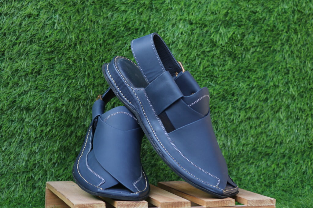 Blue Indigo Peshawar Zalmi Chappal - ZauqEmporium